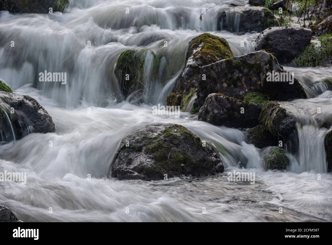 Long exposure waterfalls on Afon Sawdde, Black Mountain Stock Photo - Alamy