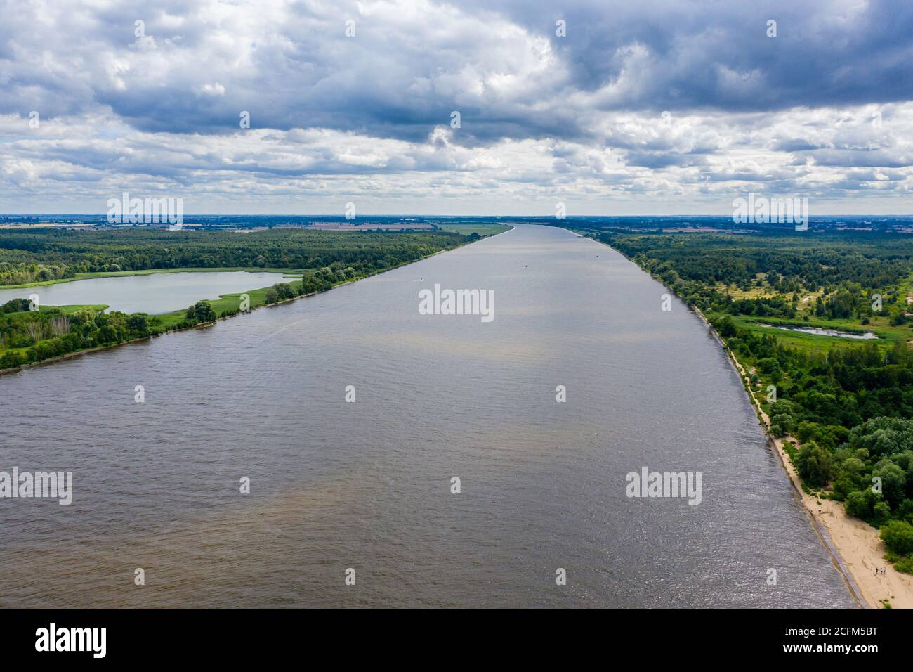 Aerial view of the Vistula river mouth to the Baltic sea Stock Photo ...