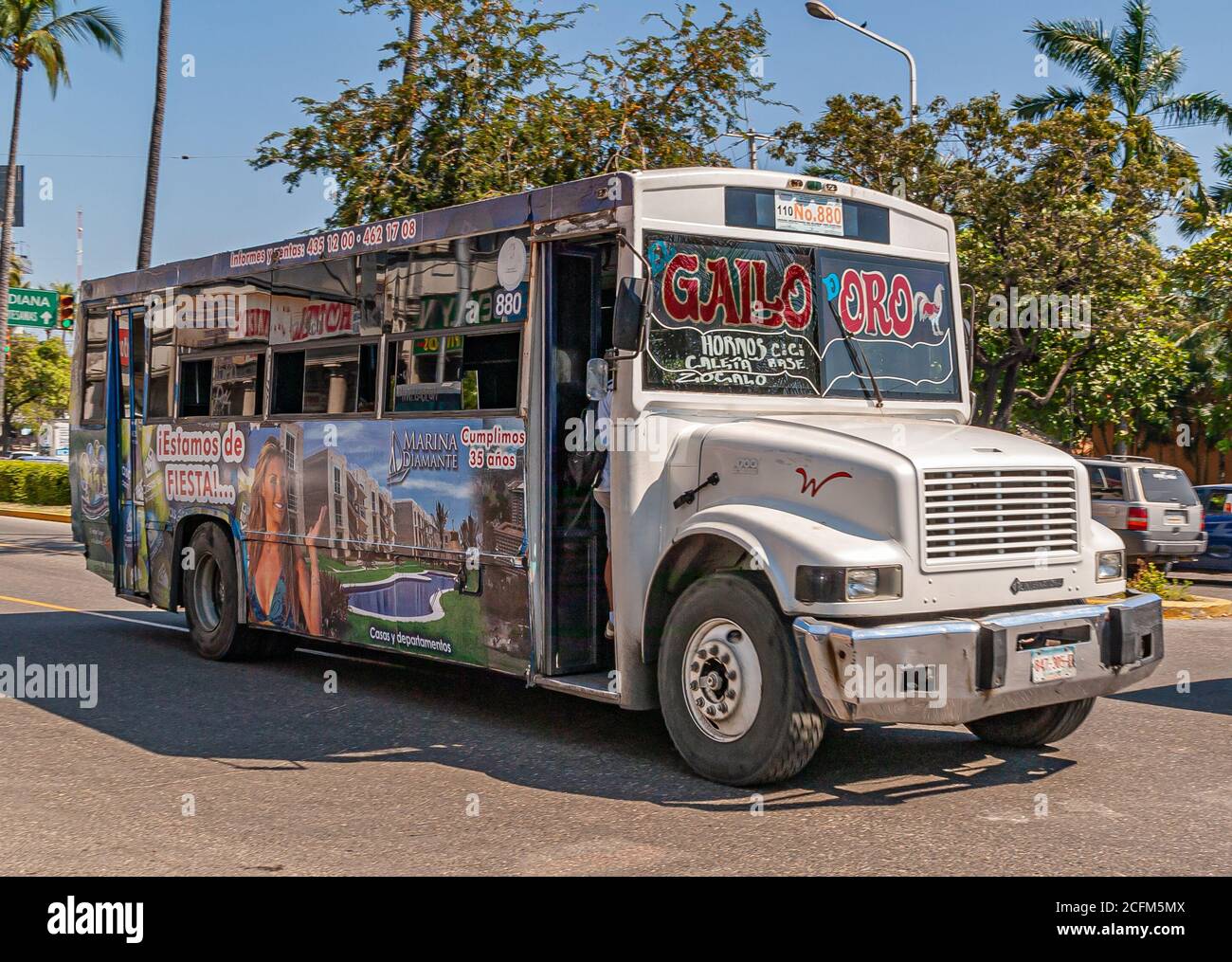 Acapulco, Mexico - November 25, 2008: Old Downtown. Public white ...