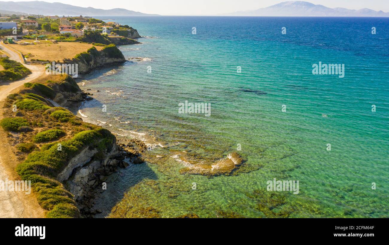 Aerial view of Katragaki beach, Tragaki, Zakynthos, Greece Stock Photo ...