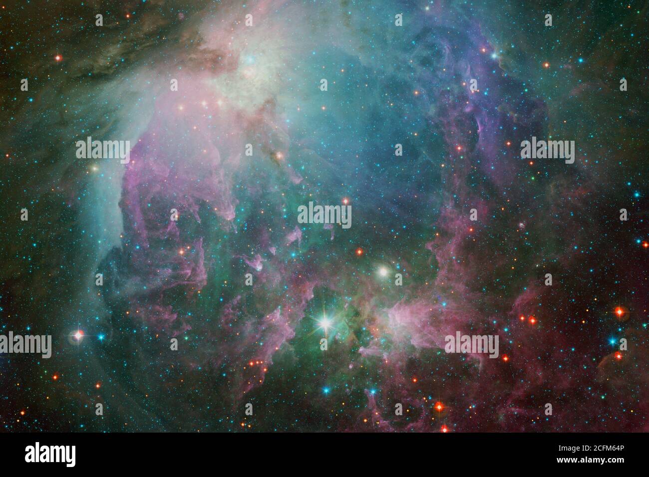 Nebula, cluster of stars in deep space. Science fiction art. Elements ...