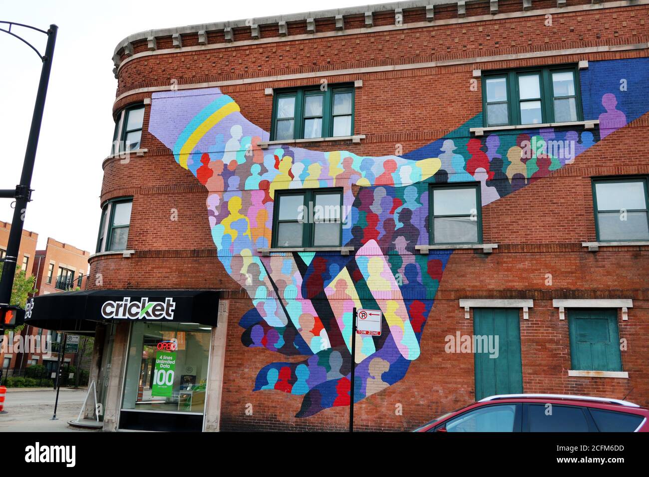 Mural on a Brick House in Chicago, USA Stock Photo - Alamy