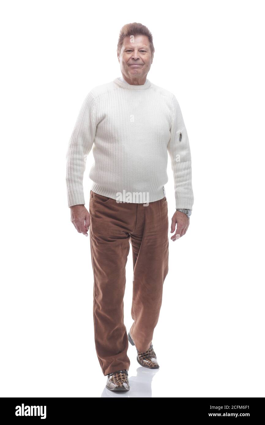 in full growth. happy adult male striding forward Stock Photo - Alamy