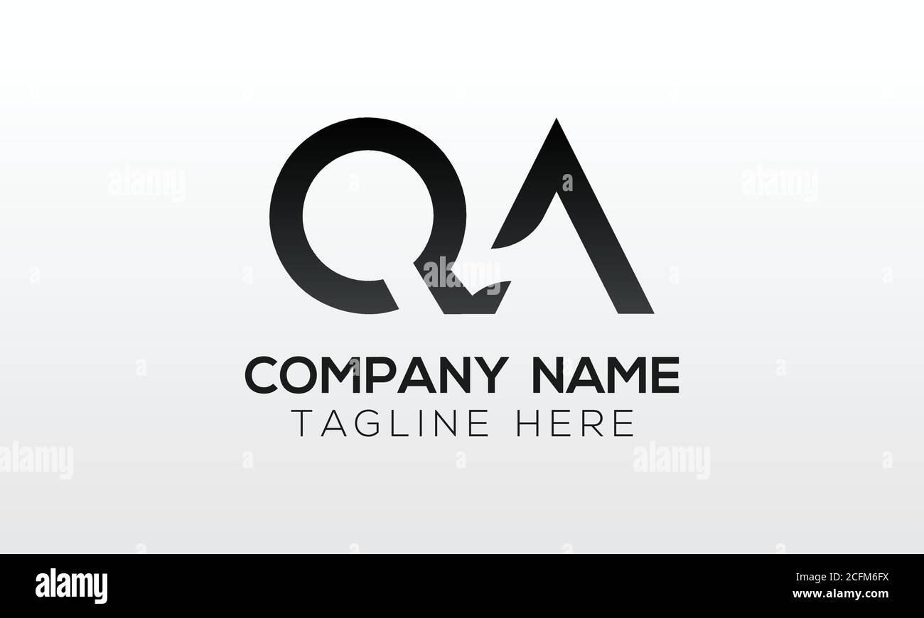 Initial letter QA logo design with creative modern business typography vector template. Creative ...