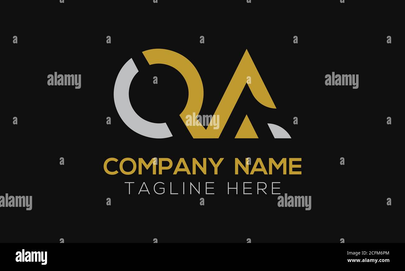 Initial letter QA logo design with creative modern business typography ...