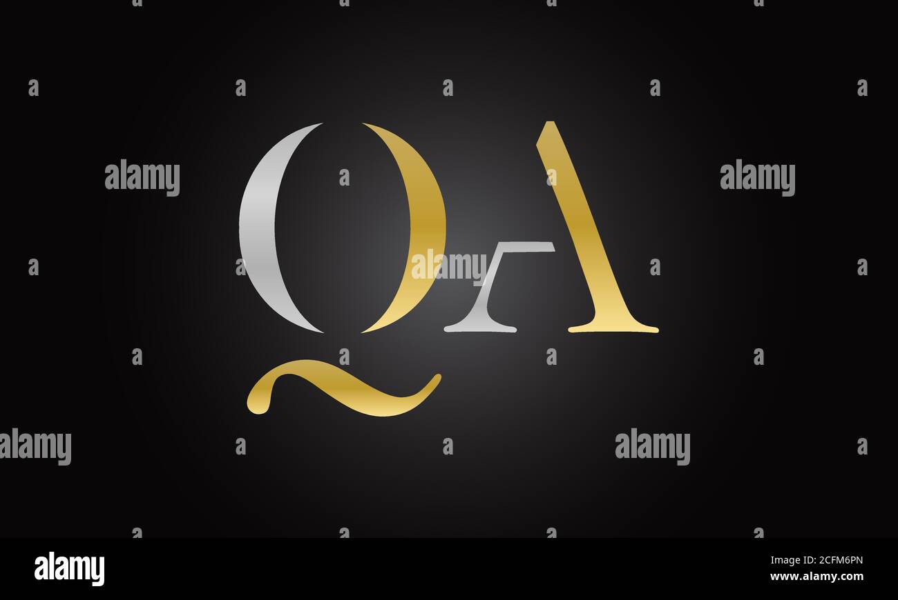 Initial letter QA logo design with creative modern business typography vector template. Creative ...