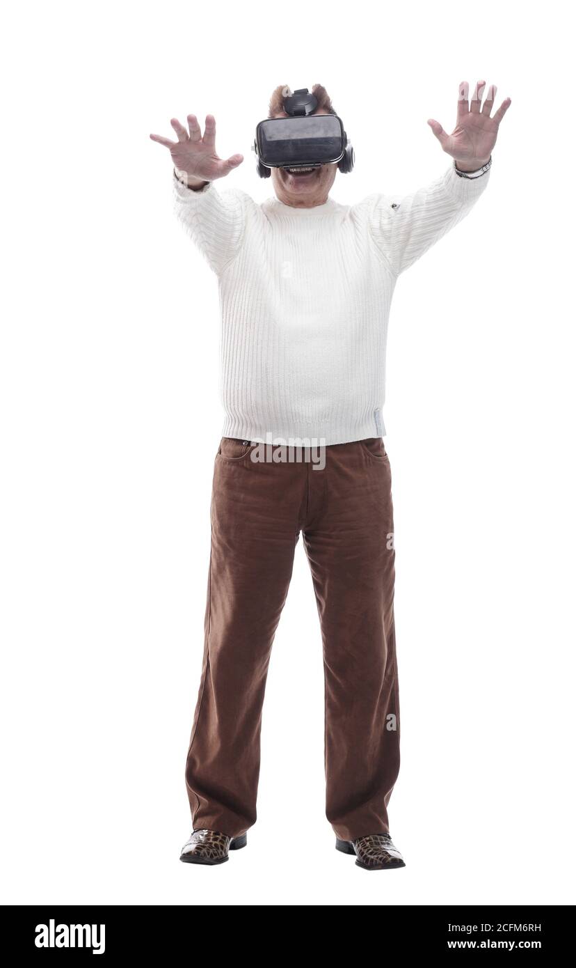 adult male looking with interest through virtual reality glasses Stock ... adult male looking with interest through virtual reality glasses Stock ...