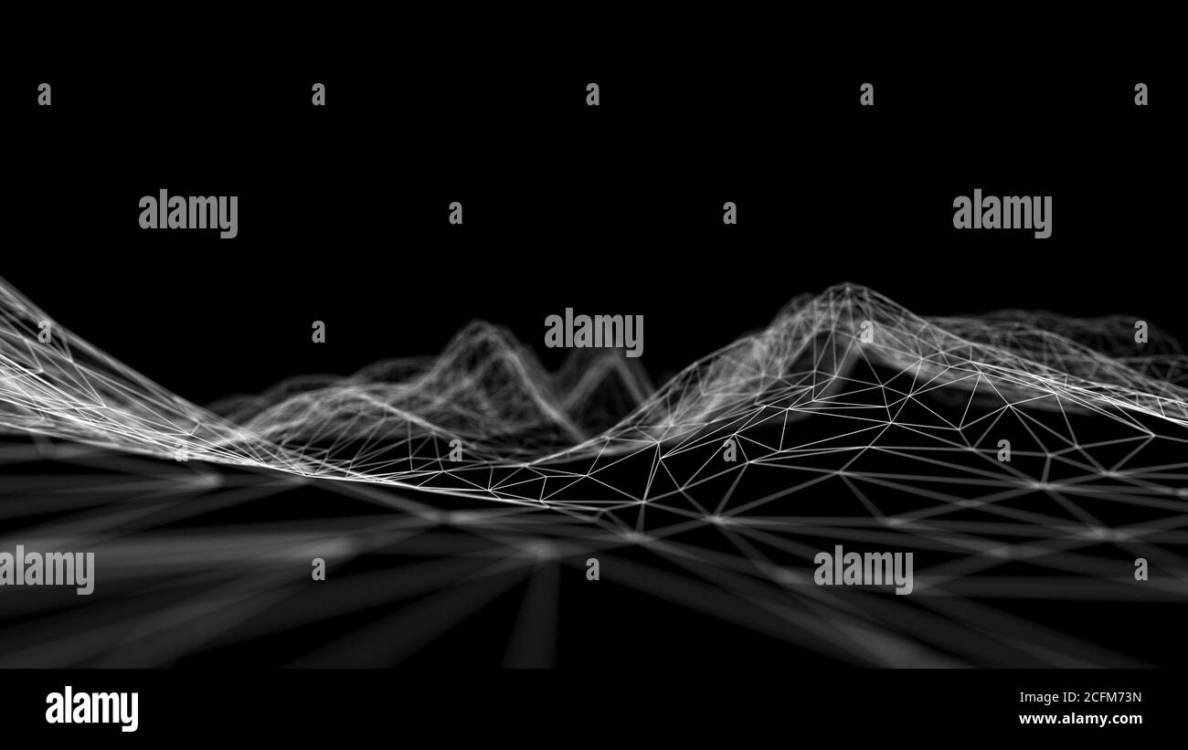 Black technology background. Blockchain technology 3d render Stock ...