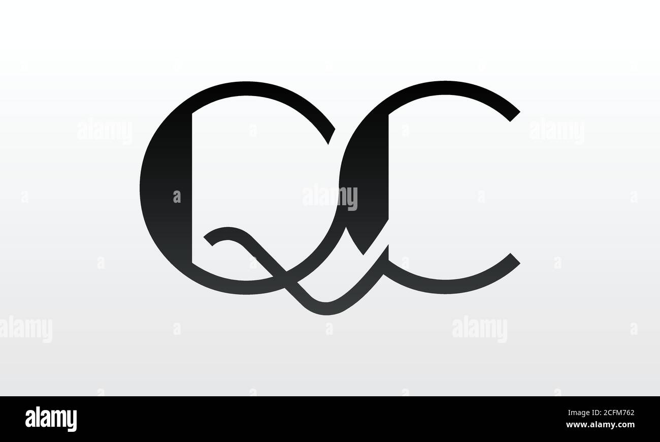 Initial letter QC logo design with creative modern business typography ...