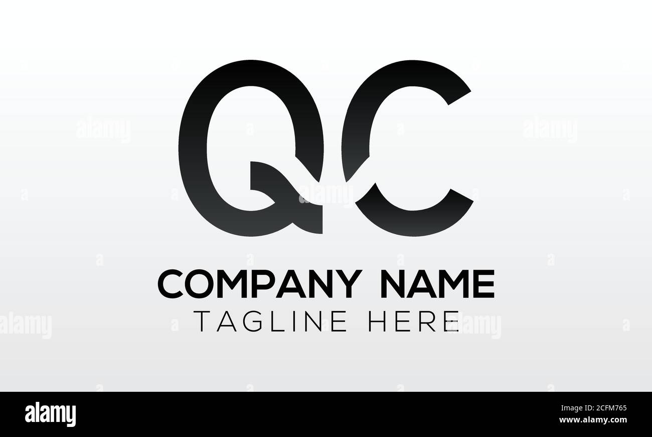 Initial letter QC logo design with creative modern business typography ...