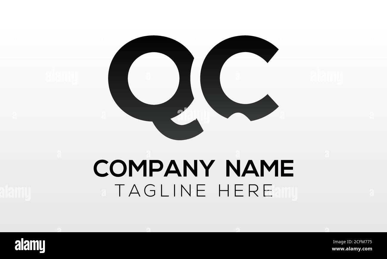 Initial letter QC logo design with creative modern business typography ...