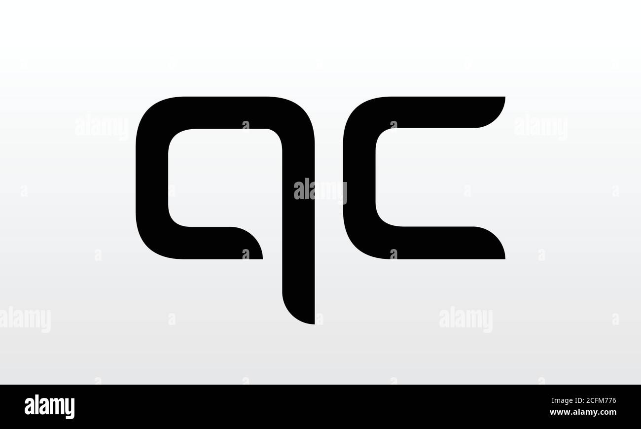Initial letter QC logo design with creative modern business typography ...