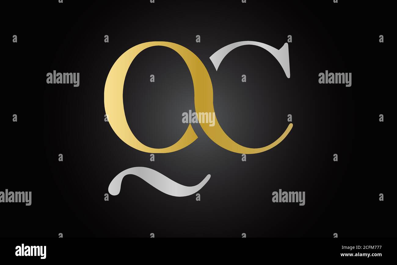 Initial letter QC logo design with creative modern business typography ...