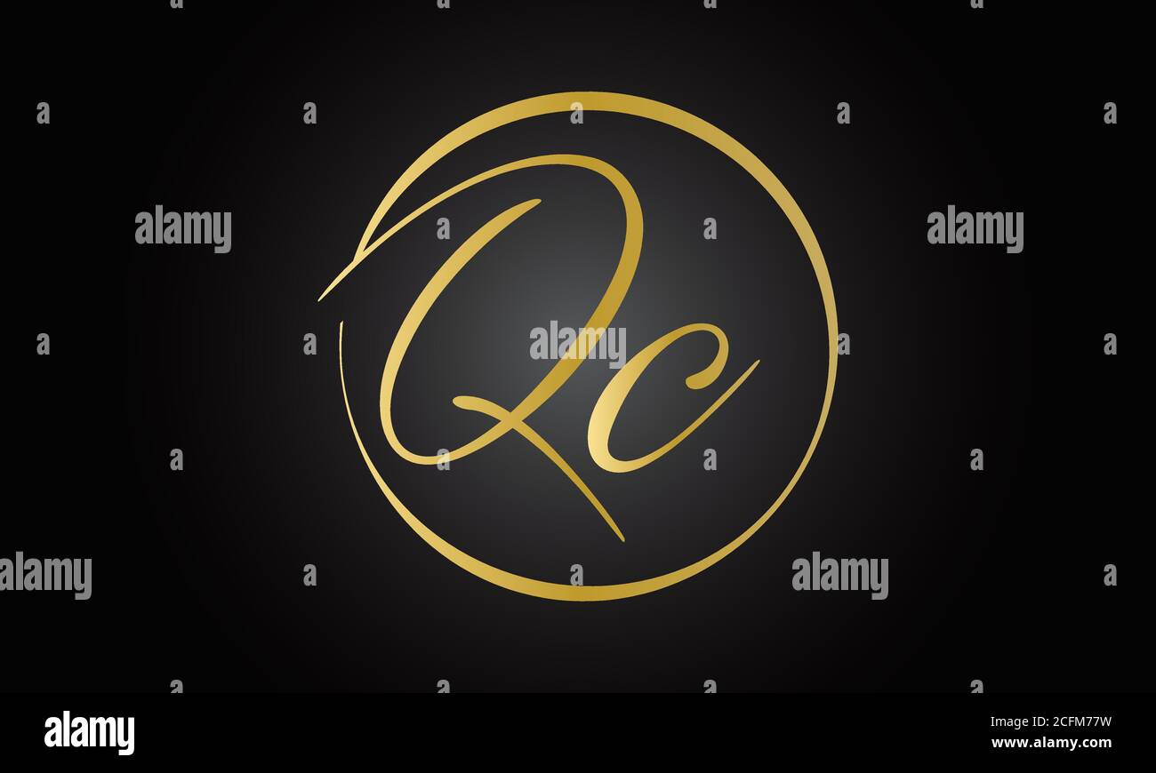 Initial letter QC logo design with creative modern business typography ...