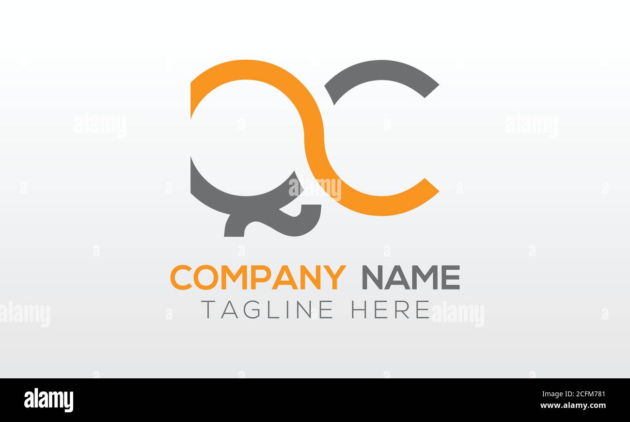 Initial letter QC logo design with creative modern business typography ...