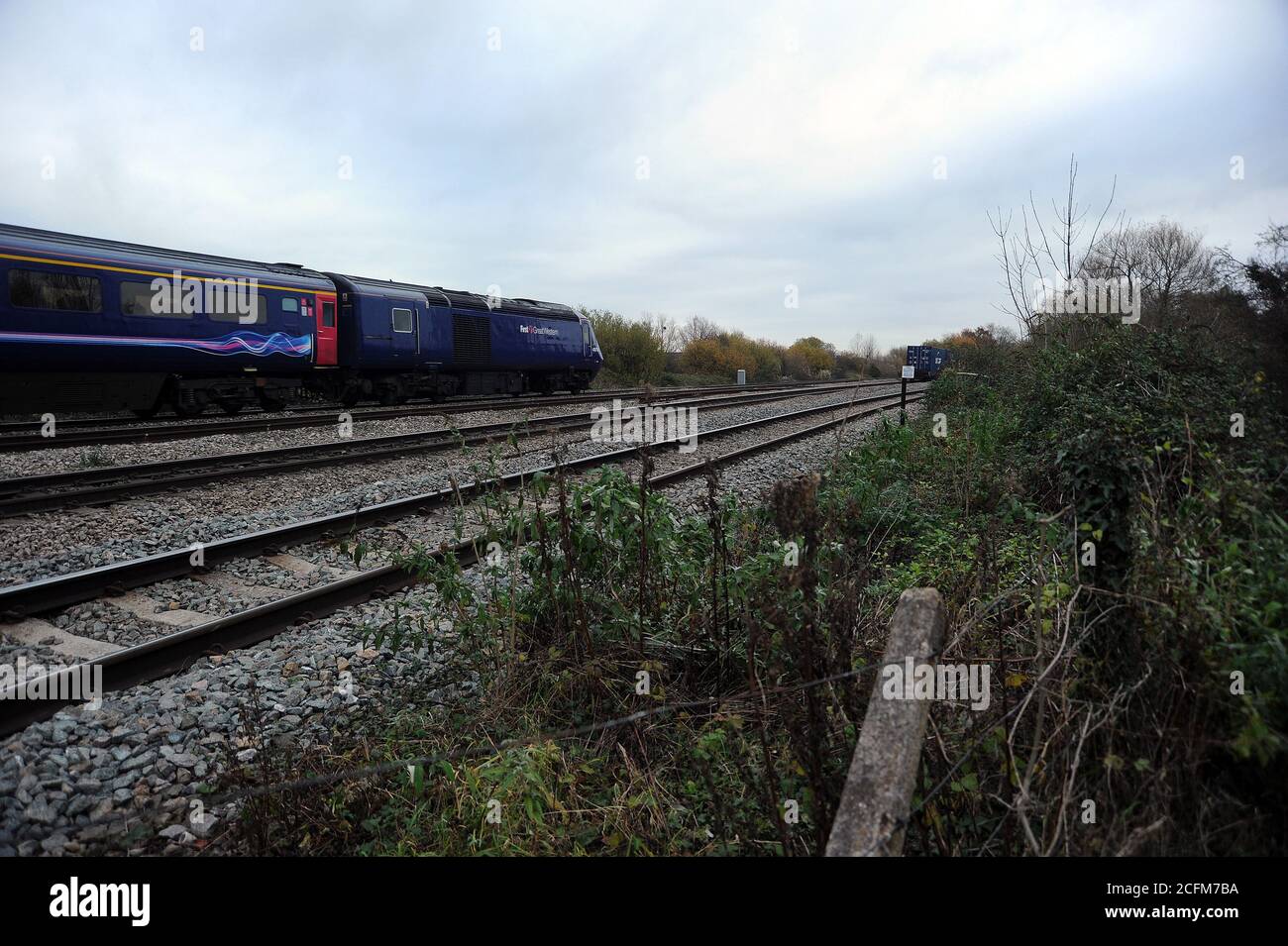 East-bound H.S.T. at Bishton Crossing Stock Photo - Alamy