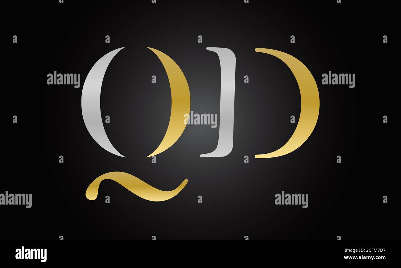 Initial letter QD logo design with creative modern business typography ...