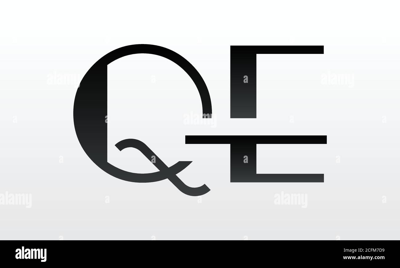 Initial letter QE logo design with modern business typography vector ...