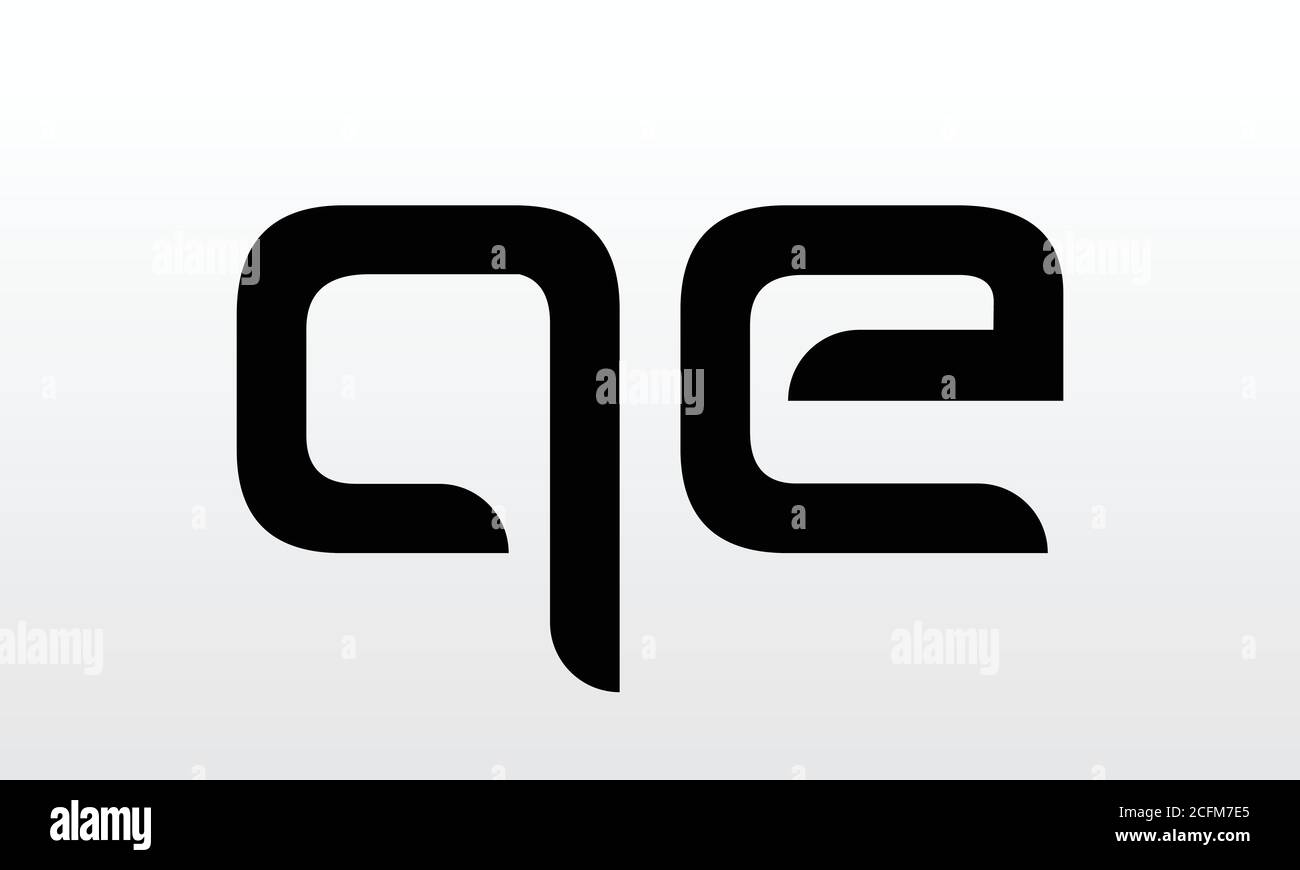 Initial letter QE logo design with modern business typography vector ...
