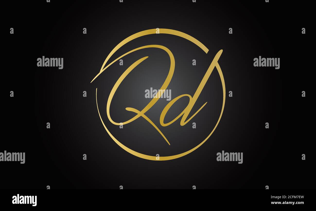 Initial letter QD logo design with creative modern business typography ...