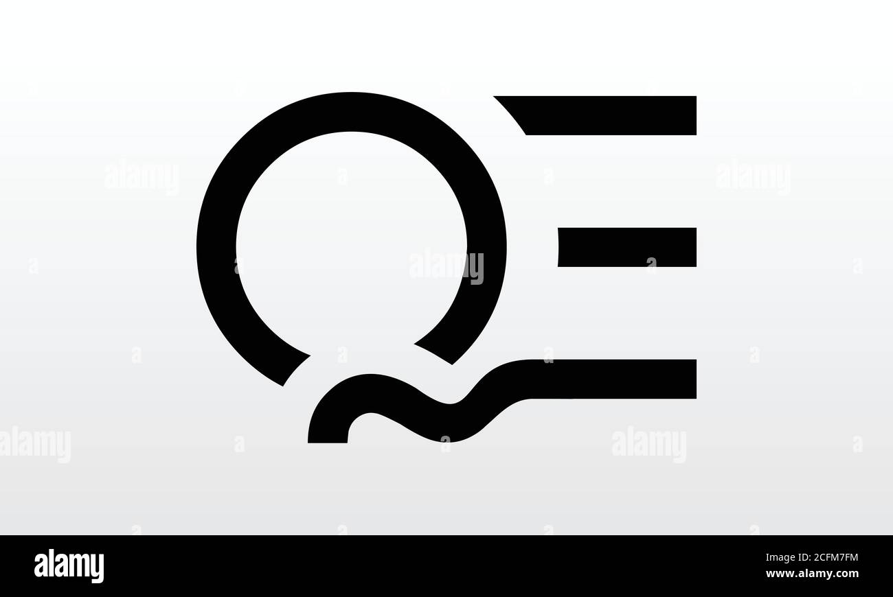 Initial letter QE logo design with modern business typography vector ...