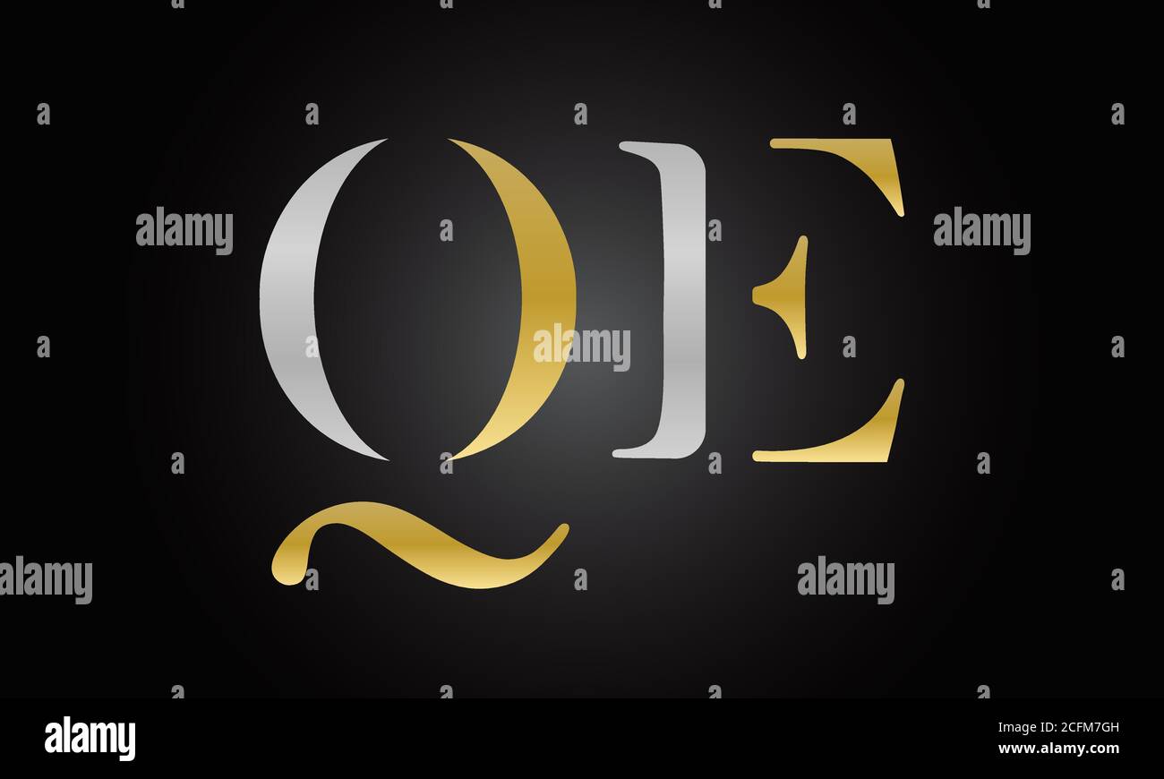 Initial letter QE logo design with modern business typography vector ...