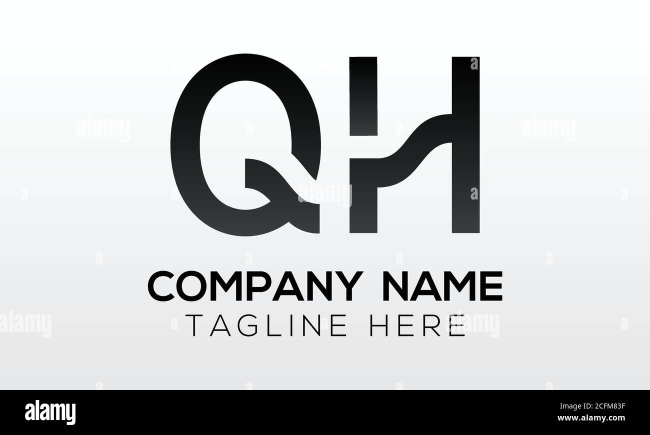 Initial letter QH logo design with modern business typography vector ...