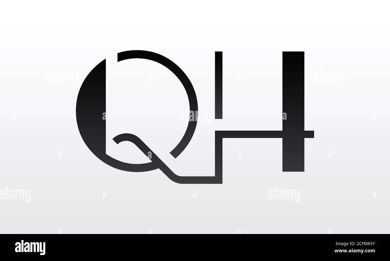 Initial letter QH logo design with modern business typography vector ...