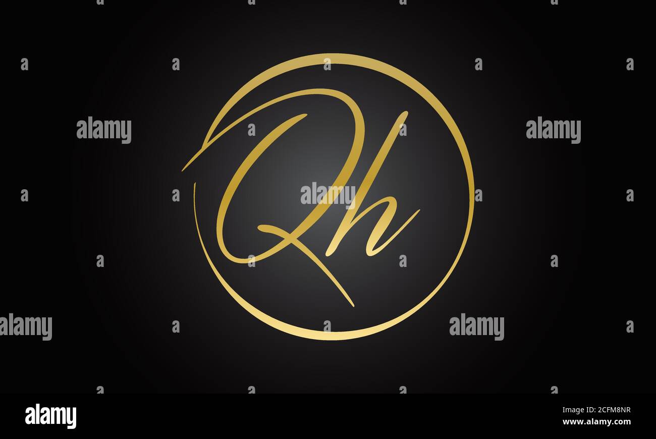 Initial letter QH logo design with modern business typography vector ...