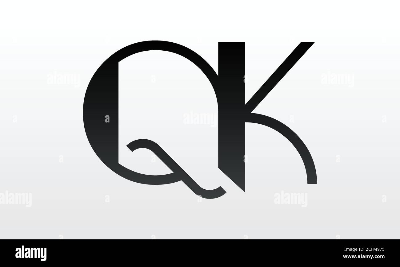 Initial letter QK logo design with modern business typography vector ...