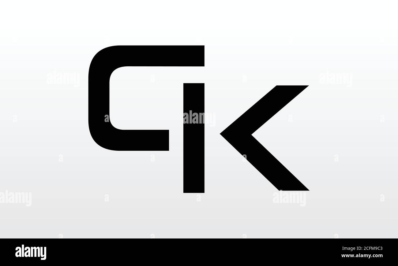 Initial letter QK logo design with modern business typography vector ...