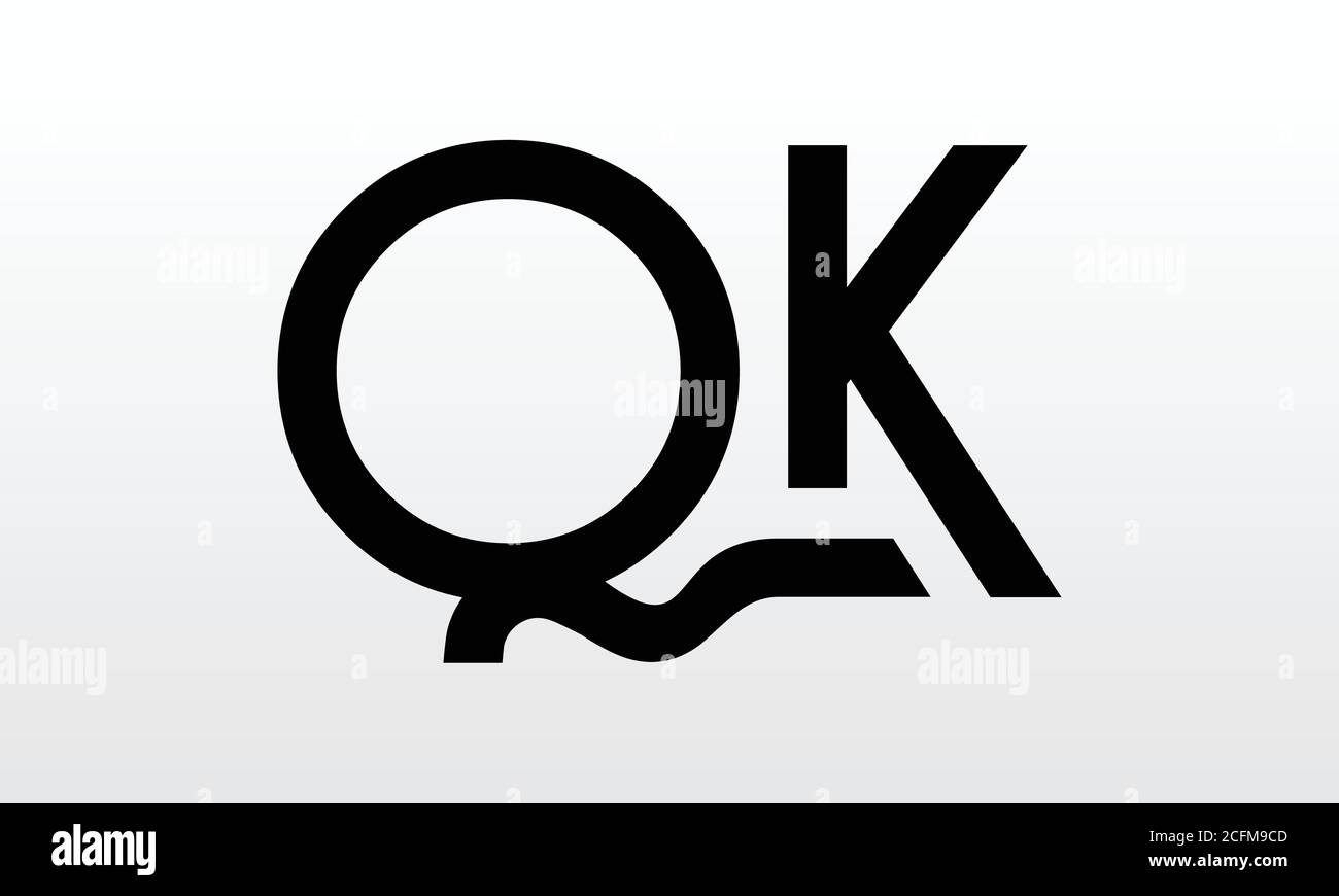 Initial letter QK logo design with modern business typography vector ...