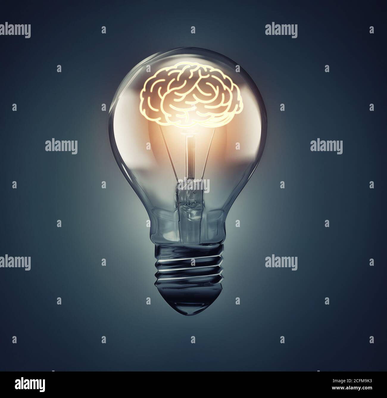 Light bulb with brain inside hi-res stock photography and images - Alamy