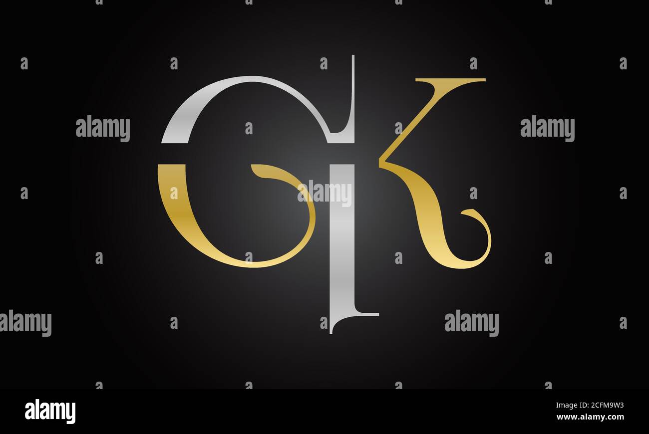 Initial letter QK logo design with modern business typography vector ...