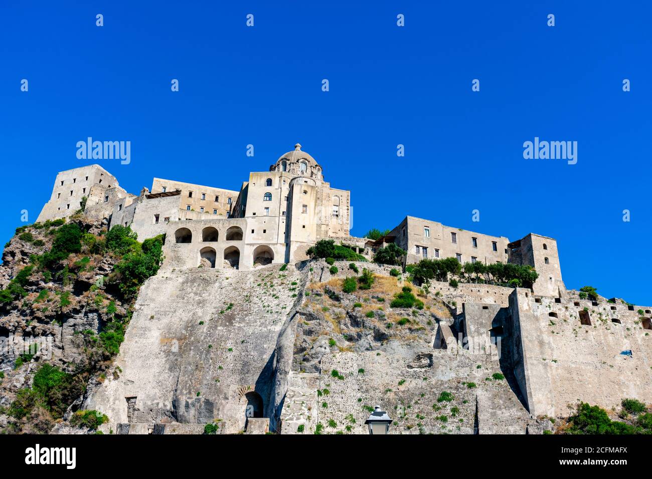 Italy, Campania, Ischia - 18 August 2019 - View of some structures of ...