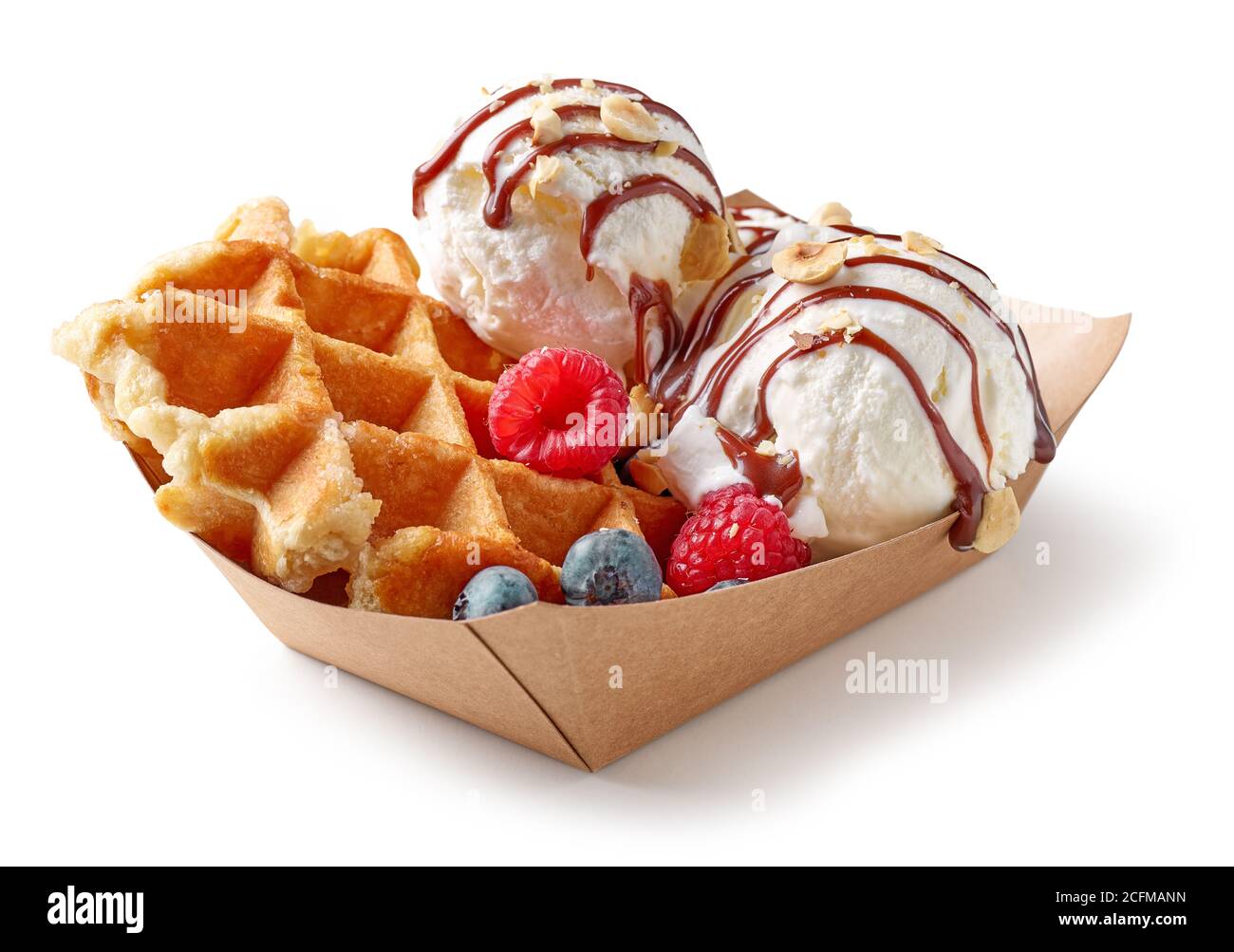 Waffles With Vanilla Ice Cream