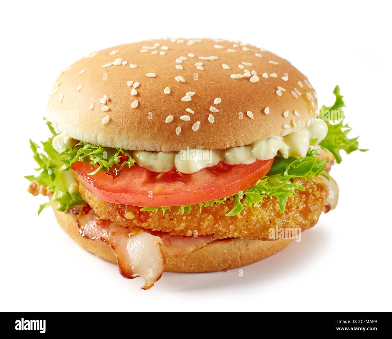 Chicken burger Cut Out Stock Images & Pictures - Alamy