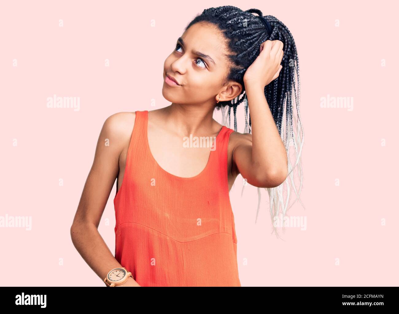 Cute african american girl wearing casual clothes confuse and wondering ...