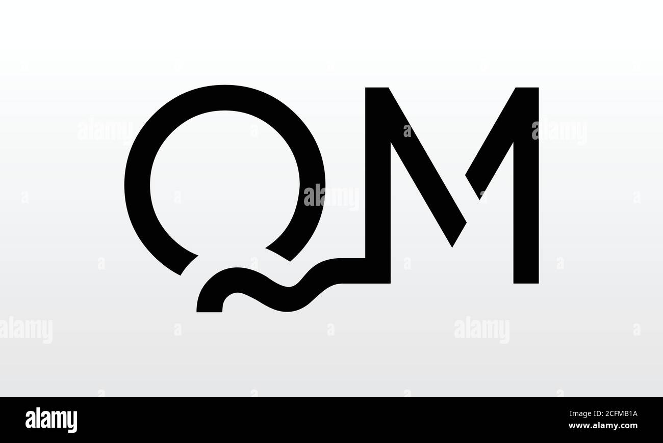 Initial letter QM logo design with modern business typography vector ...