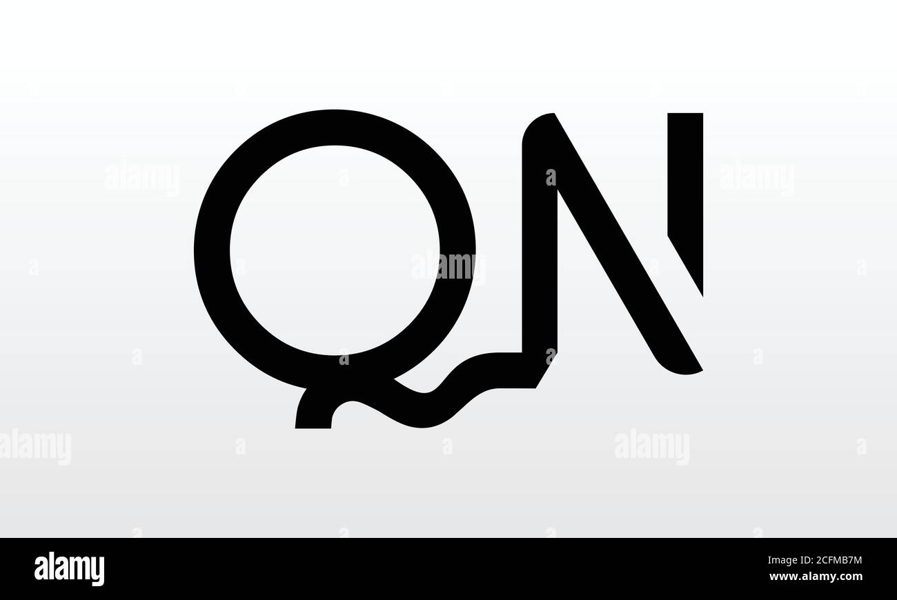 Initial letter QN logo design with modern business typography vector ...