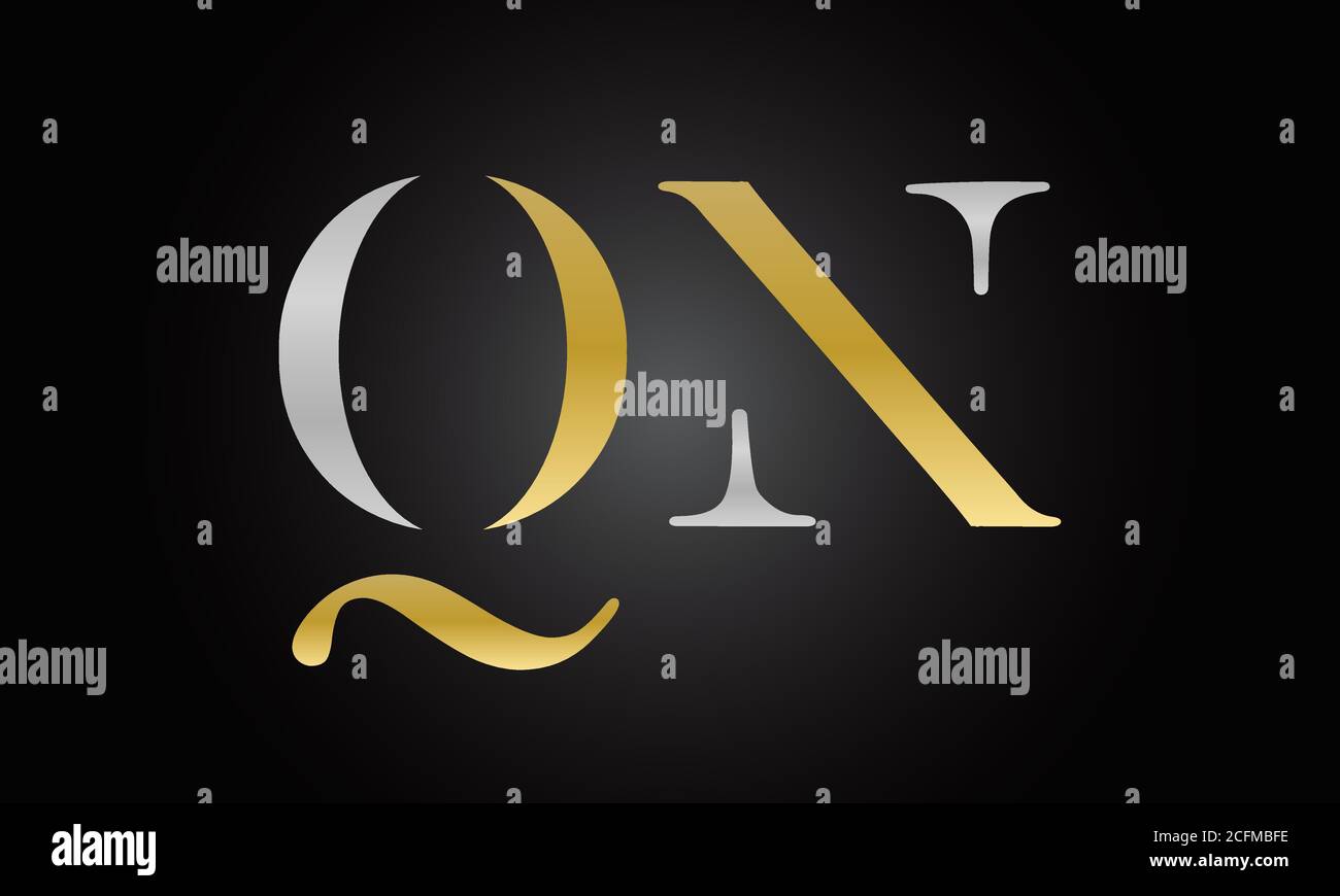 Initial letter QN logo design with modern business typography vector ...