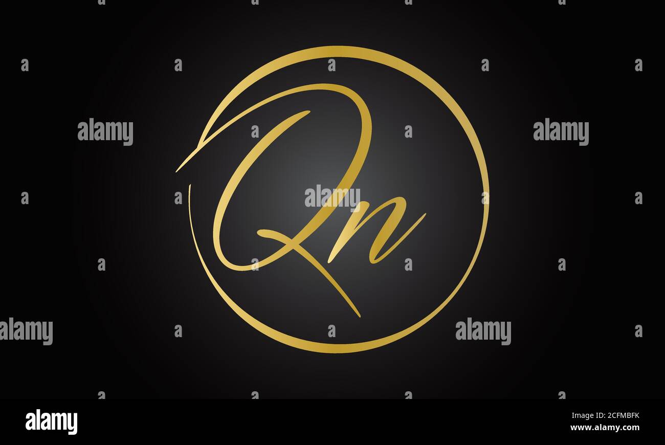 Initial letter QN logo design with modern business typography vector ...