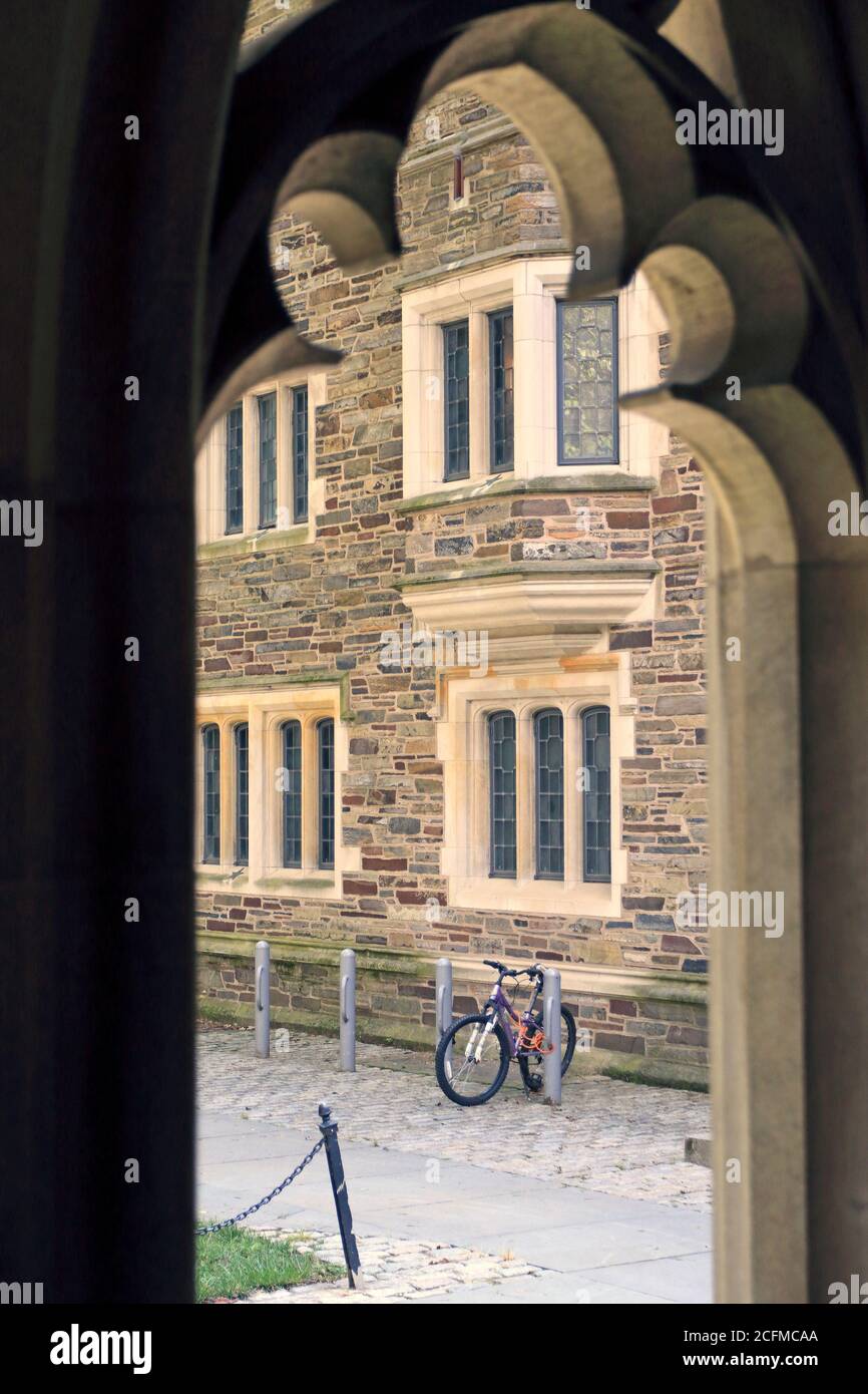 Courtyard view through gothic window hi-res stock photography and ...