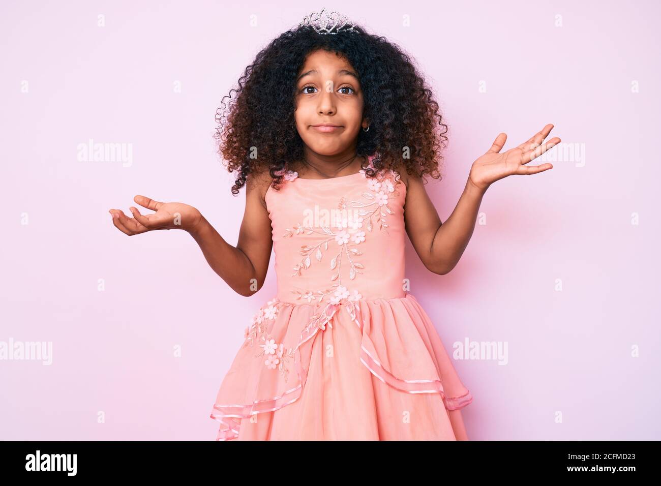 African american child with curly hair wearing princess crown clueless ...