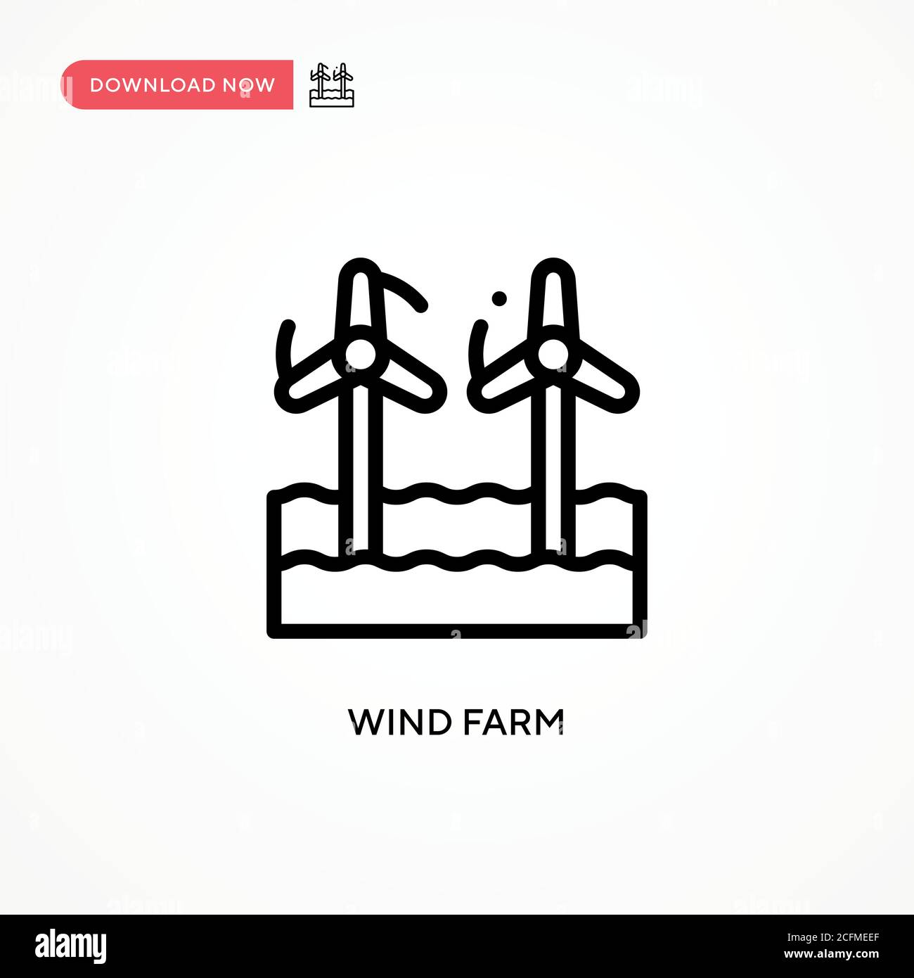 Aerial view offshore wind farm Stock Vector Images - Alamy