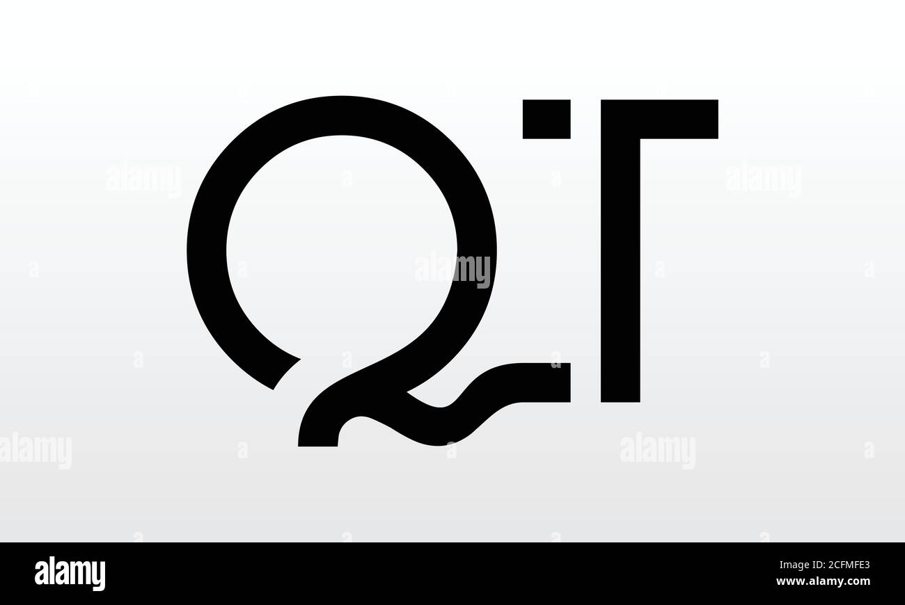 Initial letter QT logo design with modern business typography vector template. Creative isolated ...