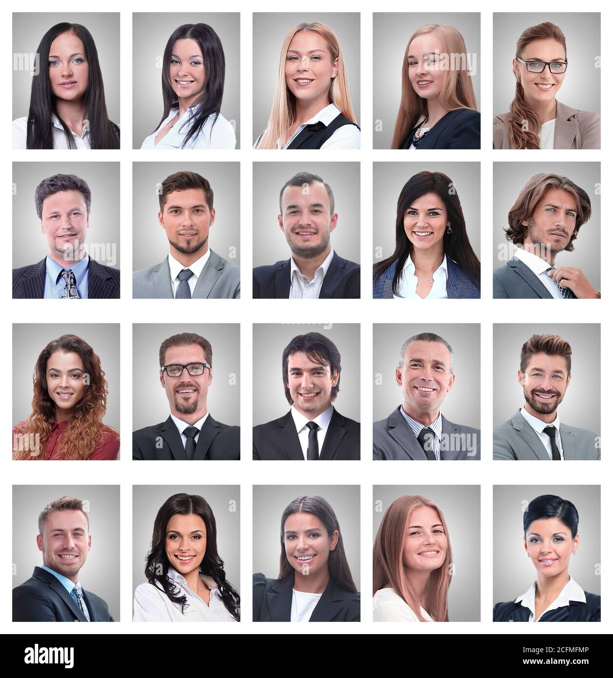 collage of portraits of successful young businessmen Stock Photo - Alamy