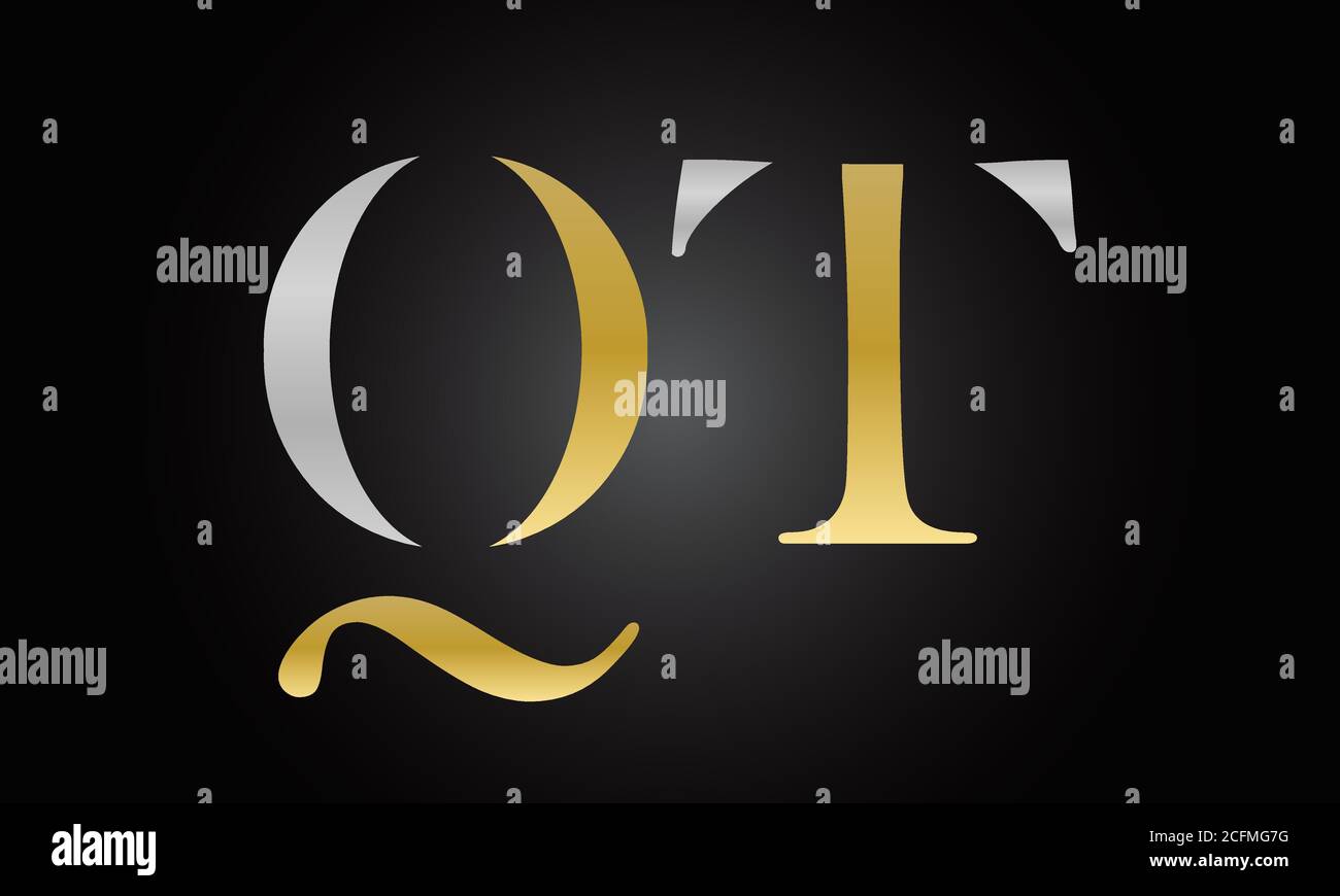 Initial letter QT logo design with modern business typography vector ...