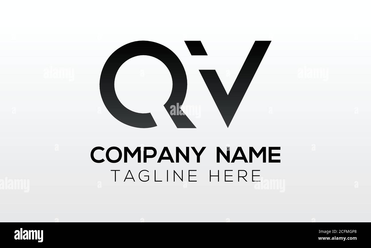 Initial letter QV logo design with modern business typography vector ...