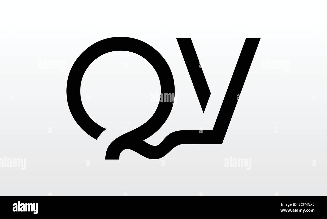 Initial letter QV logo design with modern business typography vector ...